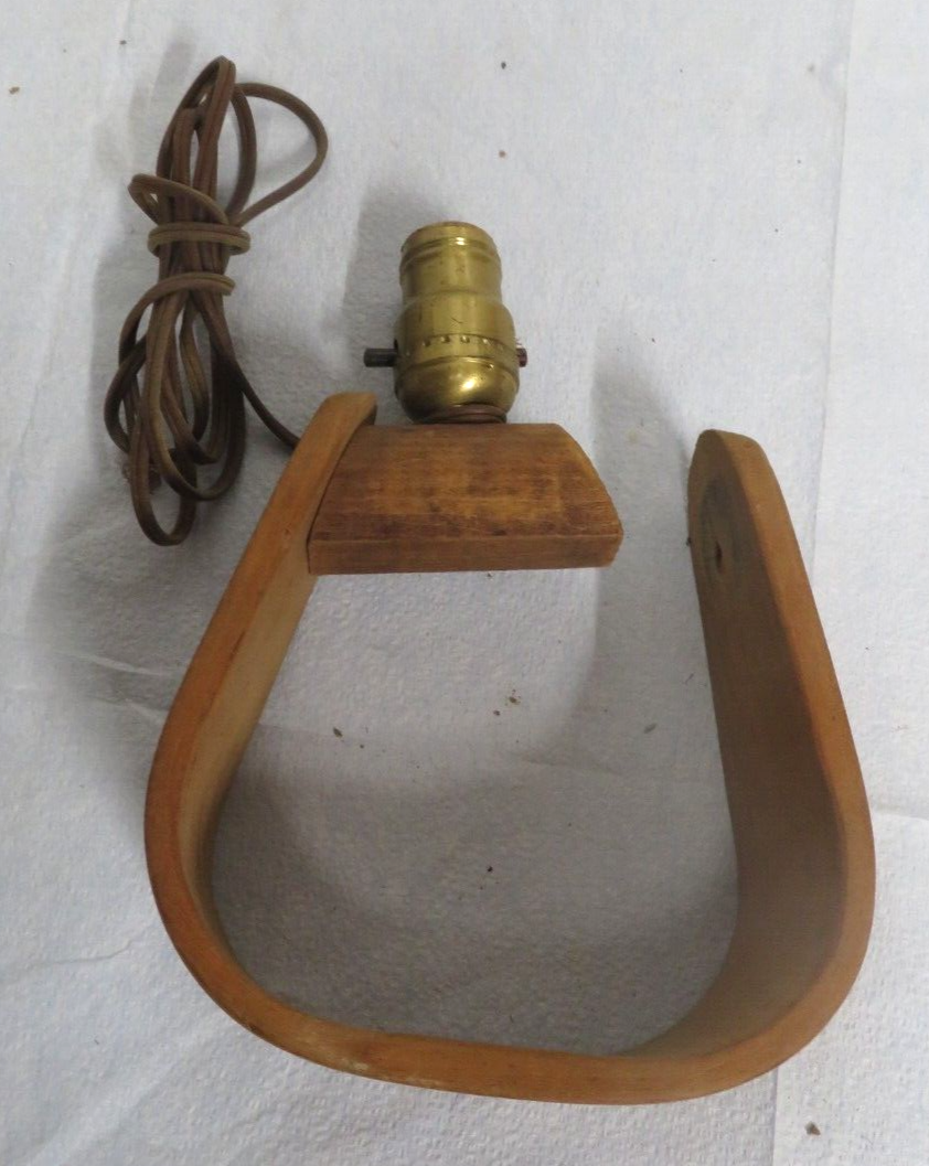 Vintage Wood Stirrup Lamp (ZZ3) | eBay