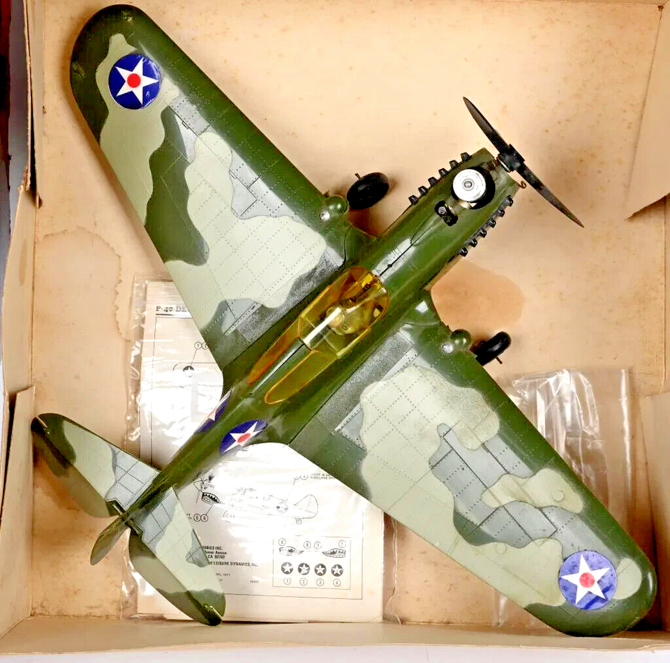Vintage Cox P-40 Warhawk Plane Flying Model .049 Gas Powered Engine w ...