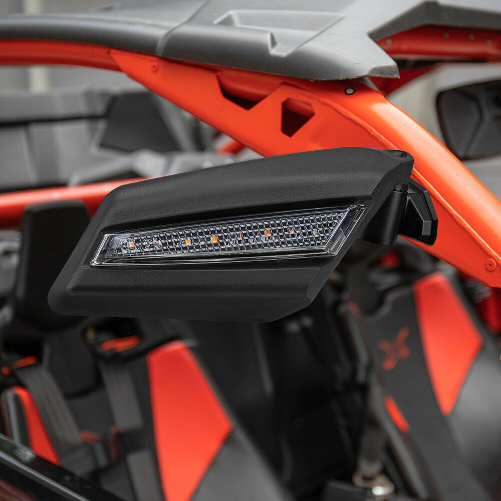 Racing Side Mirrors w/LED Turn Signal Light For Can-Am Maverick X3 UTV ...