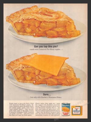 Comstock Apples & Borden's Cheese Slices 1960s Print Advertisement Ad ...