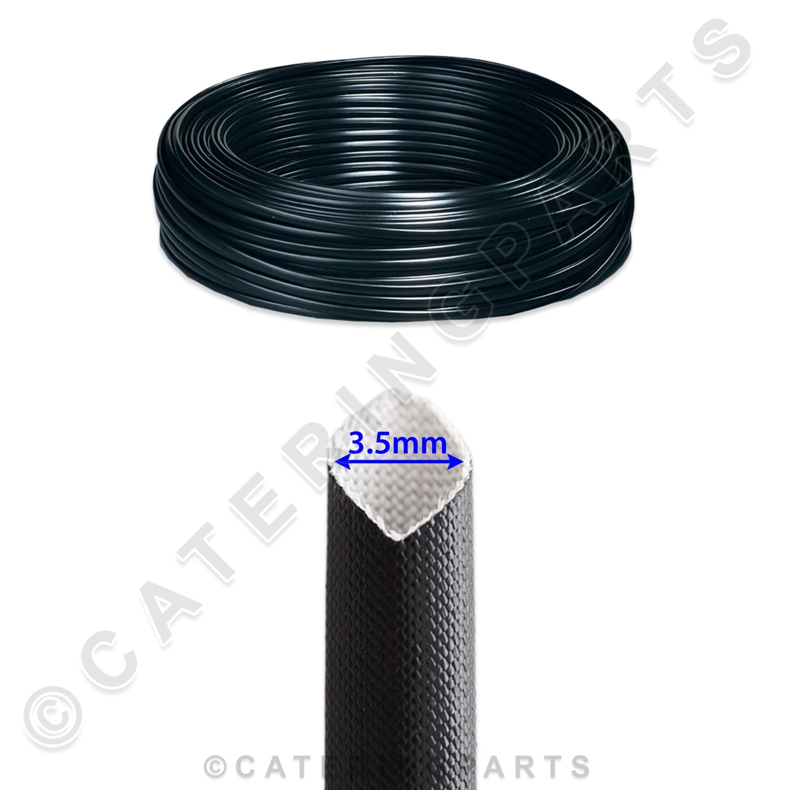 3.5mm VIDAFLEX 942 ACRYLIC RESIN COATED GLASS BRAIDED SLEEVING 1-10 ...