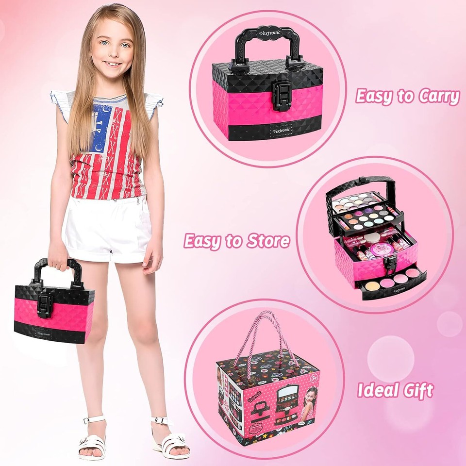 Kids Makeup Sets for Girls, Washable Toddler Makeup Kit, Non Toxic ...