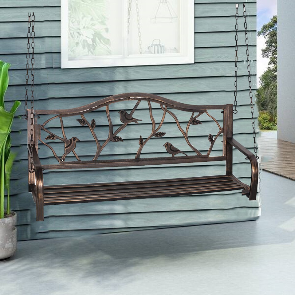 50"Patio Bench Hanging Swing Chair Garden Deck Yard Bench Seat Outdoor ...