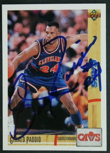 GERALD PADDIO CAVS UNLV 1992 UPPER DECK #230 SIGNED AUTHENTIC AUTOGRAPH ...