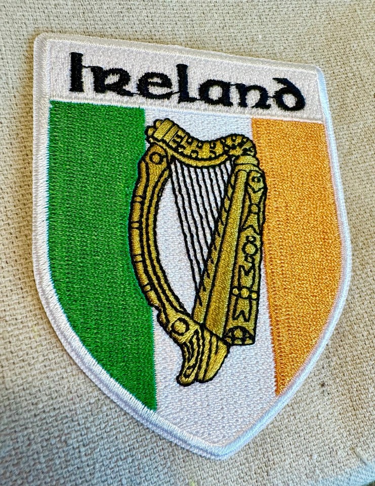 IRELAND PATCH COAT OF ARMS EMBLEM HARP embroidered iron0on EIRE CELTIC ...