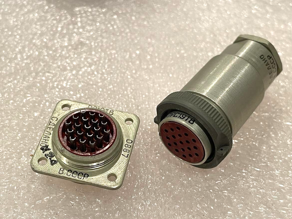 Elorg Connectors SET RS19TV (Male + Female) USSR plug + cable socket ...