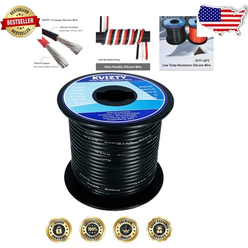 Versatile 14 AWG Silicone Wire 100ft - Flexible, High-Temp Rated Wiring ...