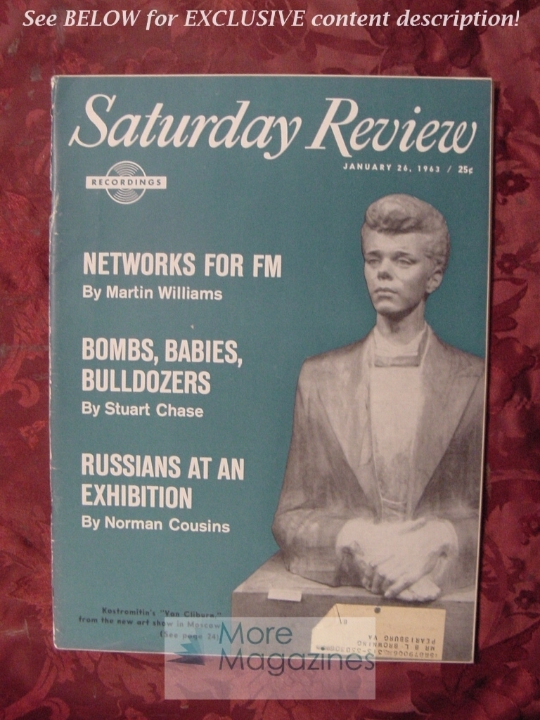 Saturday Review January 26 1963 STUART CHASE MARTIN WILLIAMS RICHARD ...