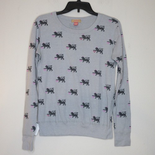 Primp Women's Crowned Lion Heart Long Sleeve Gray Thermal Pullover Top ...