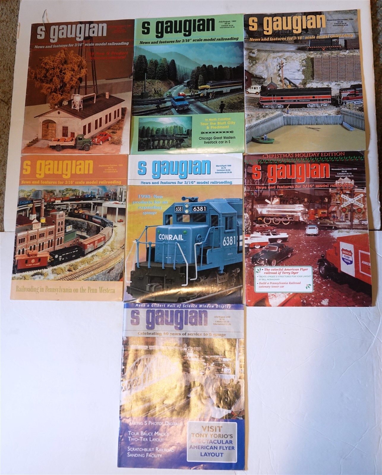 S Gaugian Magazine, 1:64 Scale Gauge Model Railroading Magazine, lot of ...