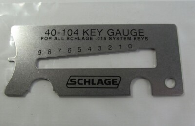 NEW STYLE SCHLAGE 40-104 KEY GAUGE FOR ALL .015 SYSTEM KEYS | eBay