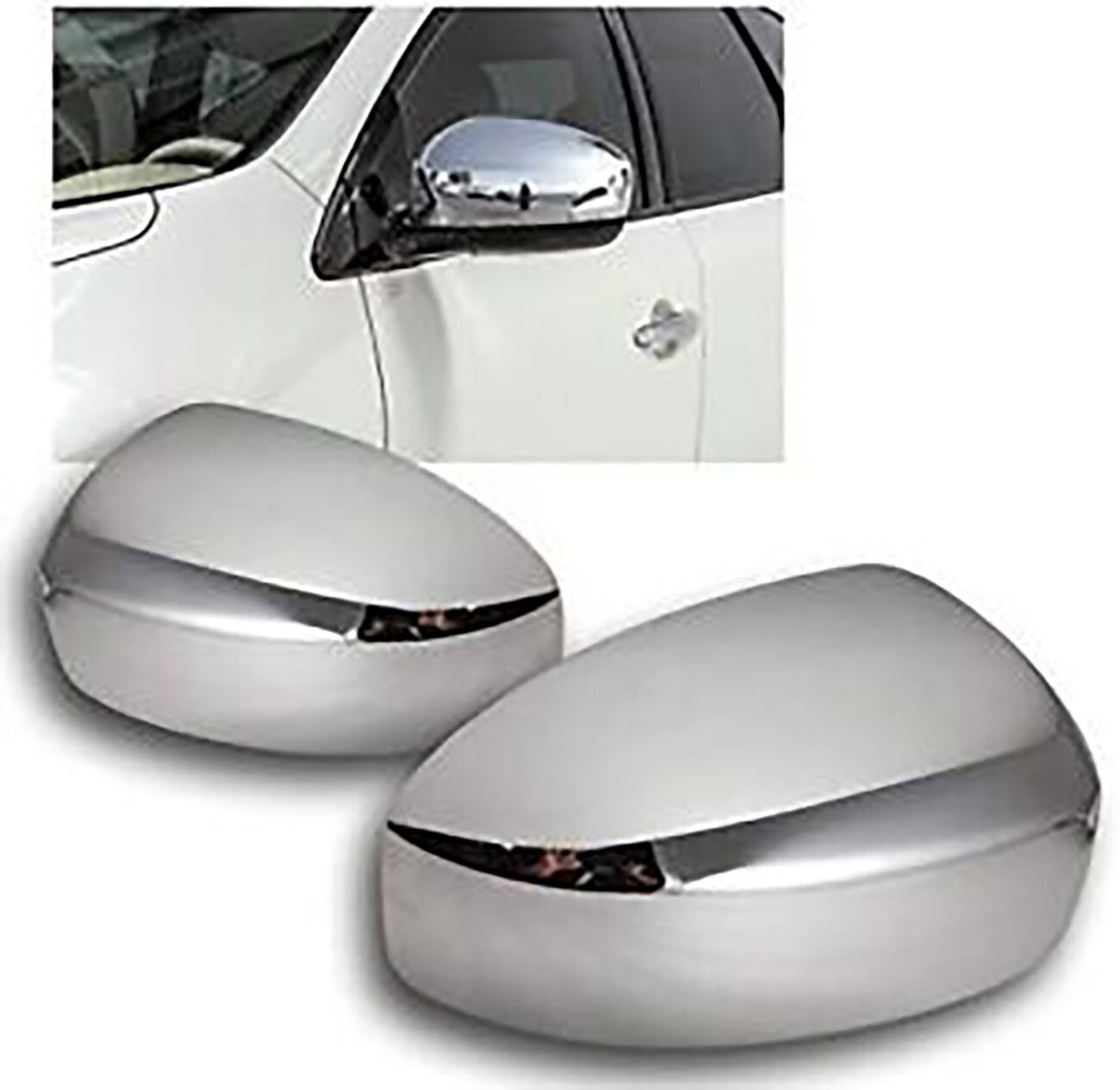 Gloss Silver Chrome Mirror Cover Overlay Caps Fits 09-17 FX35 FX37 FX50 ...