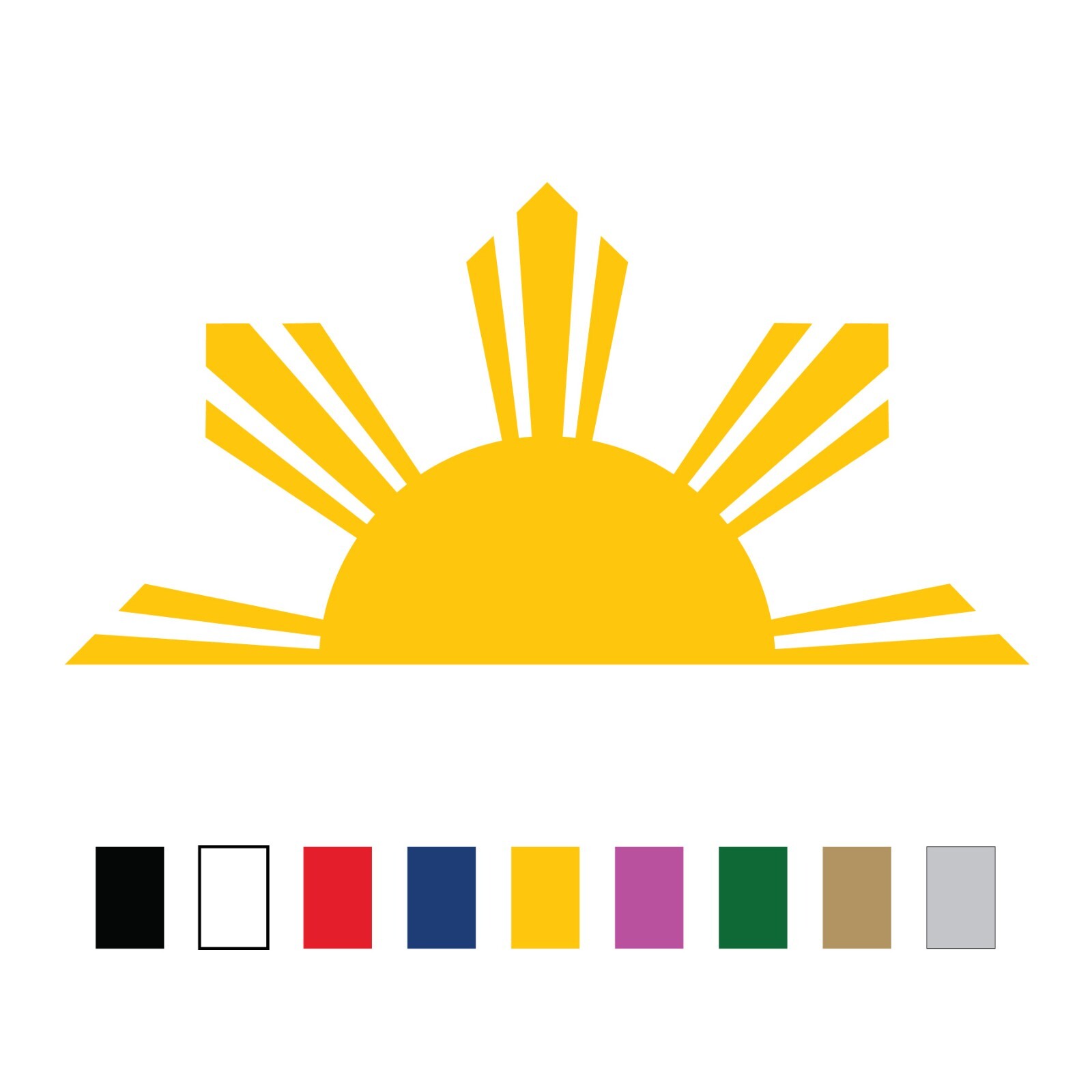PHILIPPINE HALF SUN Decal of the Filipino Flag | Filipino Sun Logo ...