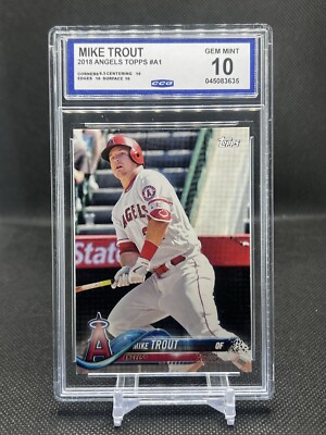 2018 Topps Team Set Los Angeles Angels A-1 A1 Mike Trout CCG Grade 10 ...