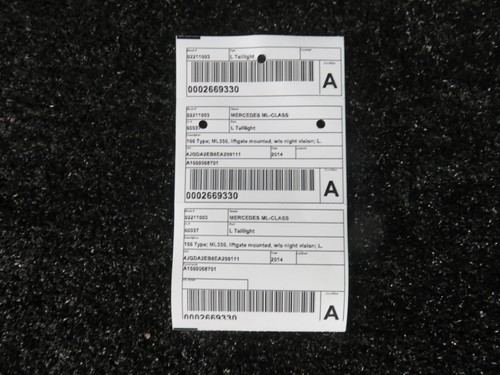 Mercedes ML350 Taillight Tail Lamp Left Driver Side OEM 13 15 ...