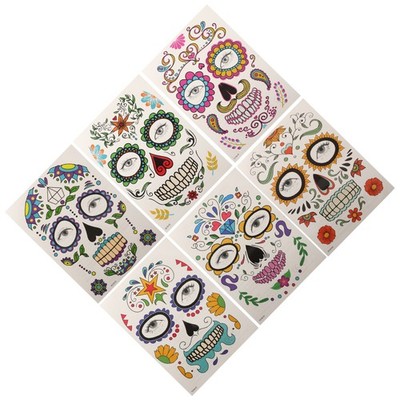 6 Sheets Halloween Face Tattoos Sticker Temporary Multifunctional Face ...