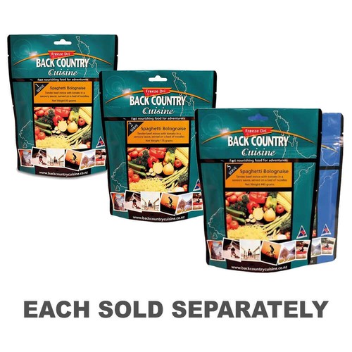 Back Country Cuisine Freeze Dried Tasty Camp Food Spaghetti Bolognaise ...