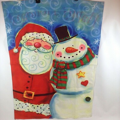 Toland Flag Christmas Santa Snowman Garden Large 39" x 27" | eBay
