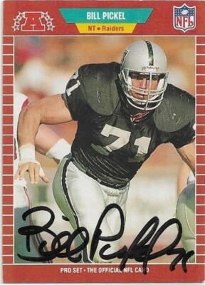 BILL PICKEL Autographed Signed 1989 Pro Set Football card #190 Oakland ...