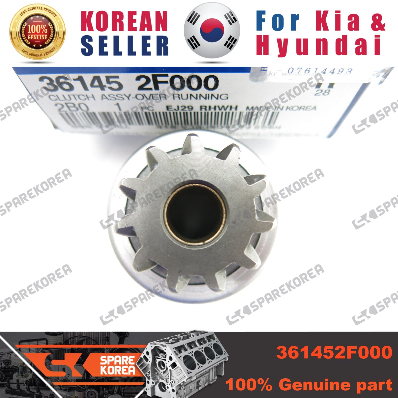 Genuine/OEM 361452F000 CLUTCH ASSY-OVER RUNNING for Kia Sorento R | eBay