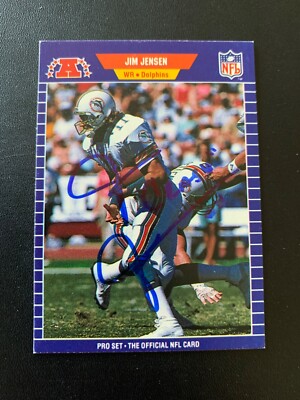 Jim Jensen Signed 1989 Pro Set #217 Rookie Card Miami Dolphins ...
