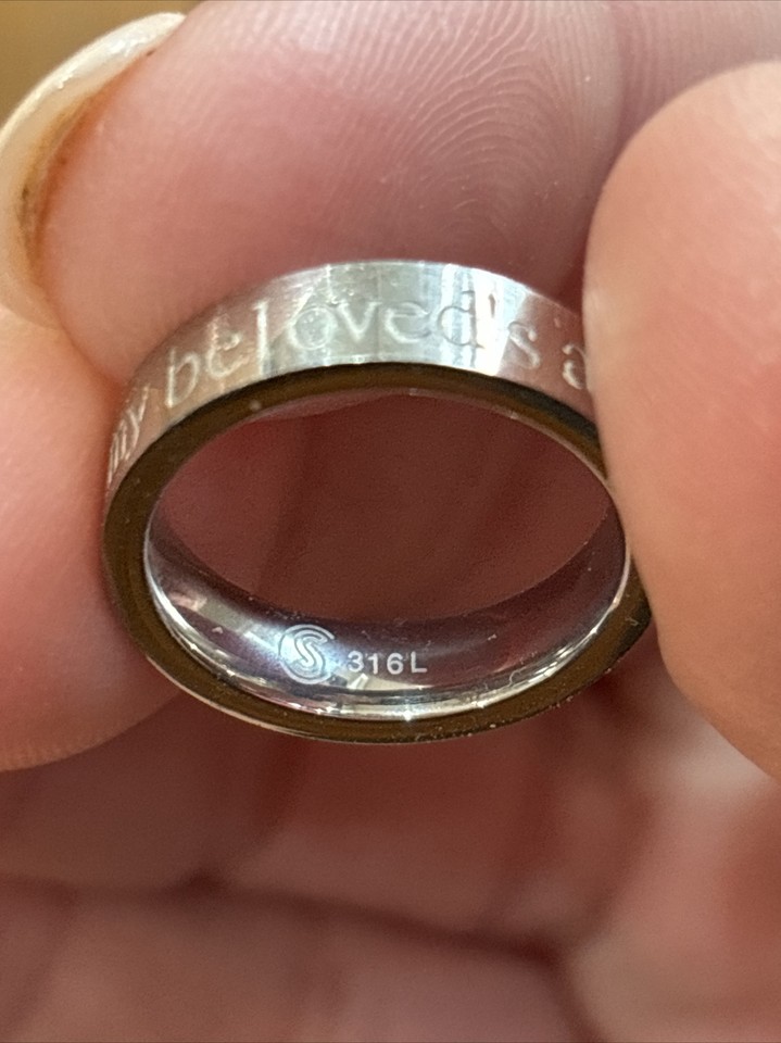 316L Stainless Steel "I am my beloved`s and my beloved is mine" Band ...