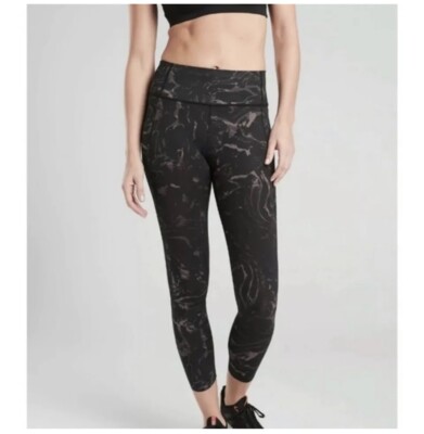 ATHLETA Velocity Stash Women's Leggings 7/8 Raw Hem - XS Pocket ...