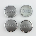 Set(4pcs) Audi 69MM Gray Chrome Wheel Rim Center Hub Caps Replacement ...