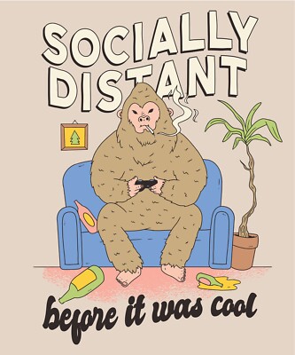 3” Socially Distant Before It Was Cool Sticker Introvert Distance ...