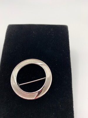 Vintage Round Open Circle Pin Silver Tone 1-1/8" | eBay