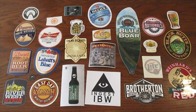 25 BEER STICKER PACK LOT decal craft beer brewing brewery tap handle D2 ...