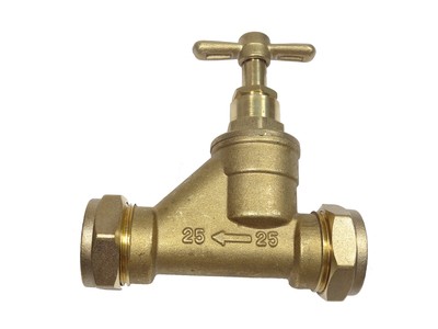 Brass 25mm MDPE Stopcock Valve, Water Mains Stop-cock Valve | eBay UK