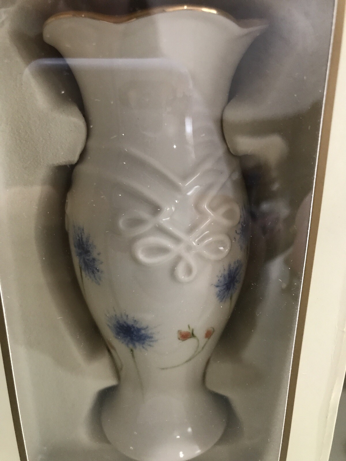 Pair Of LENOX Ivory & Blue Floral Bud Vases | eBay