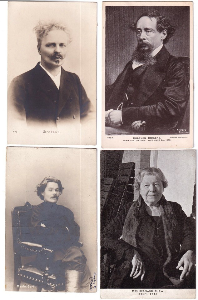 Lot of 9 vintage PHOTOGRAPHS of famous AUTHORS, CABINET, CVDs ...