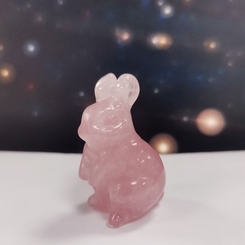 Natural Quartz Crystal Rabbit Figurine Bunny Statue Carved Animal ...