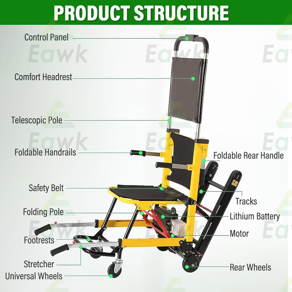Electric Elderly Stair Lifting Chair Motorized Climbing Wheelchair ...