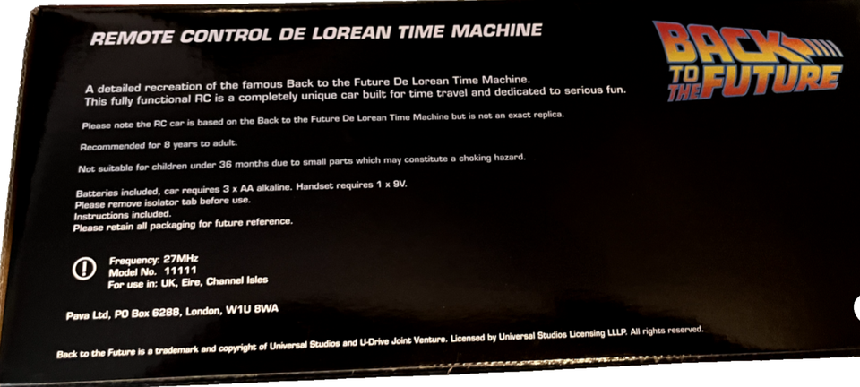 Remote Control Delorean Back to the Future RC mc fly rare box | eBay