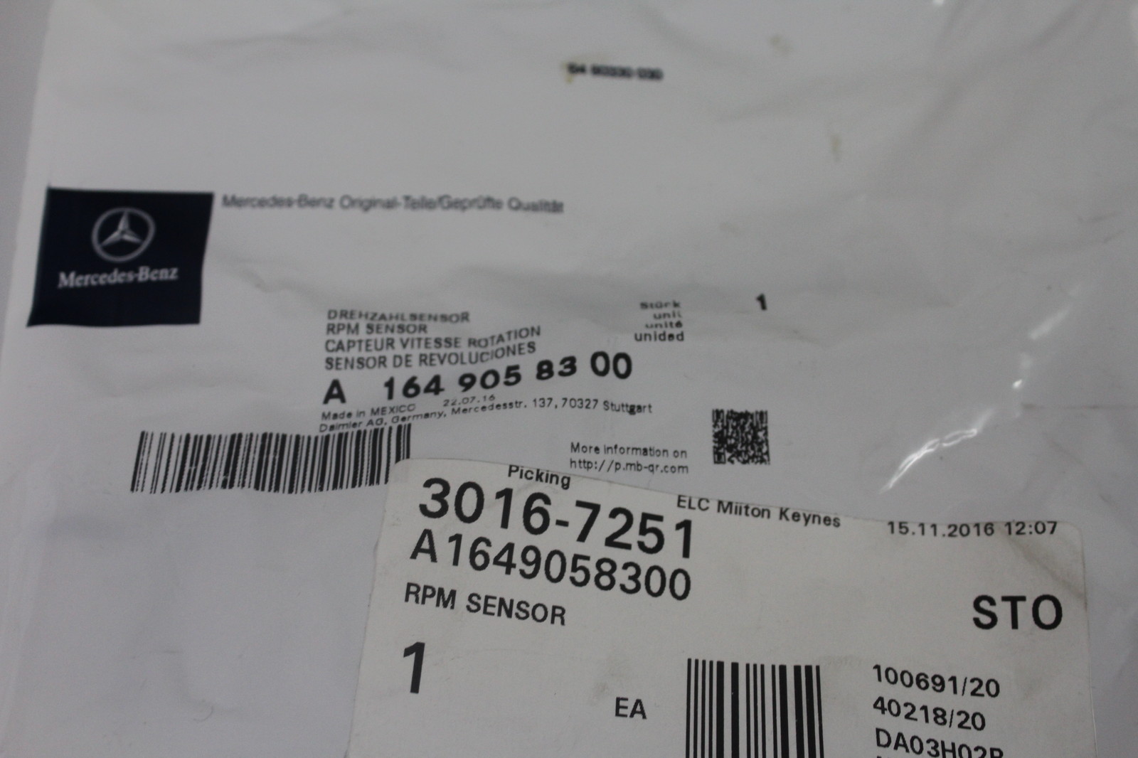 NEW Genuine Mercedes-Benz W164 ML Rear ABS Speed Sensor A1649058300 ...