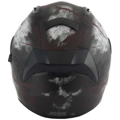 VCAN H128 RAGE SKULL DEMON MONSTER MOTORCYCLE FULL FACE HELMET - DUAL ...