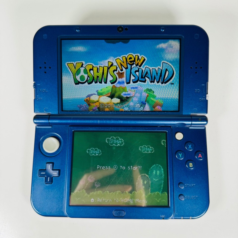 New Nintendo 3DS XL LL Metallic Blue Console *Top IPS* w/ LCD Dot USA ...