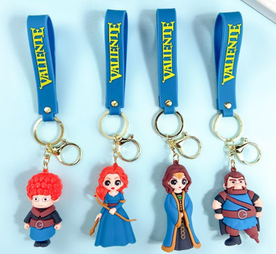 4 Styles Disney Brave Merida Fergus PVC Bags Hanger Pendant Keychains ...