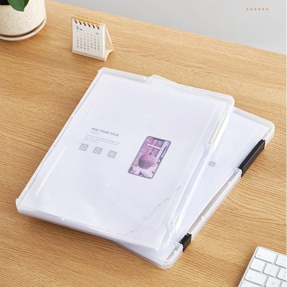 Transparent A4 File Box Plastic Eye Shadow Storage Box A4 File Storage ...