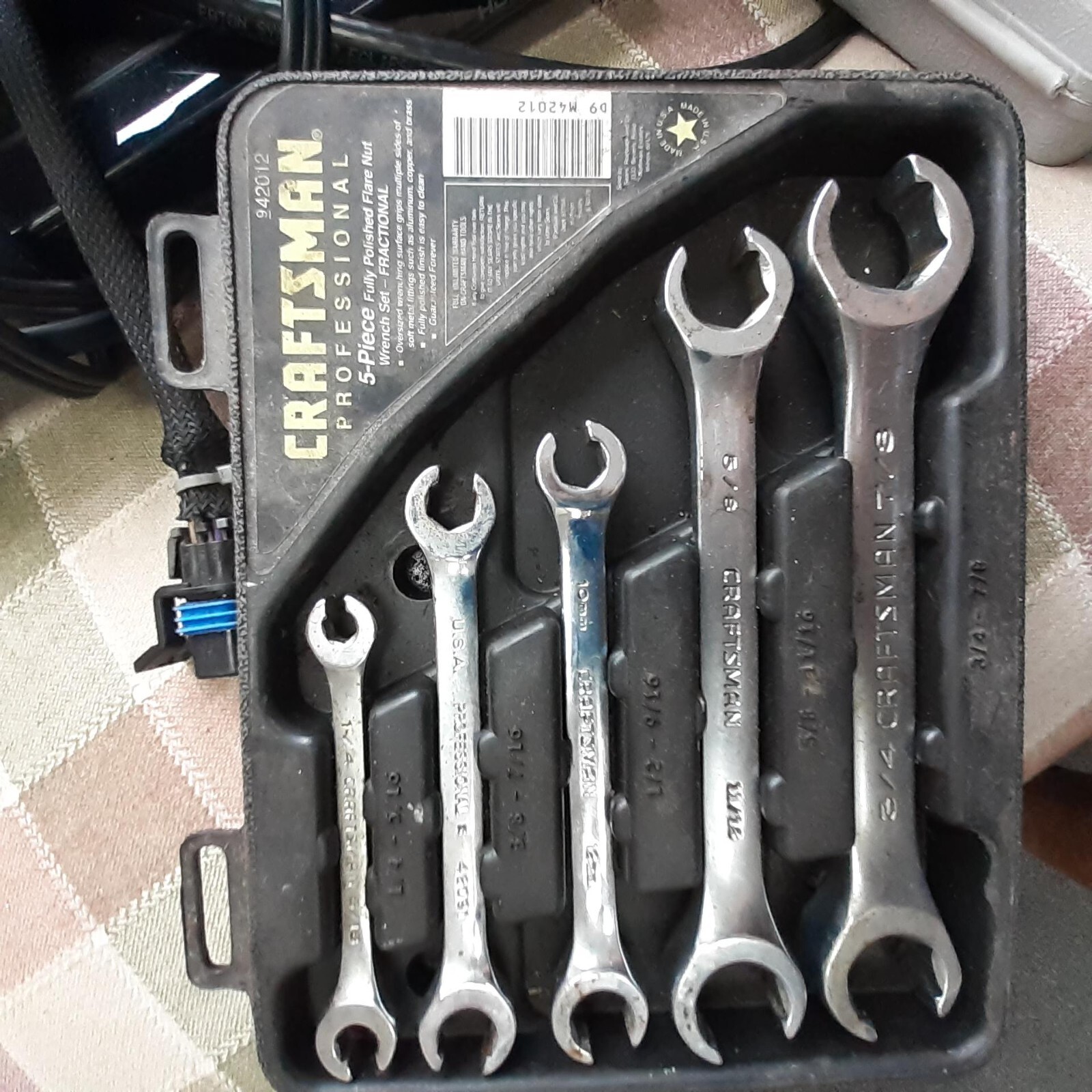 Craftsman Flare Nut Wrench Set SAE 5pc USA Made Professional Vintage ...