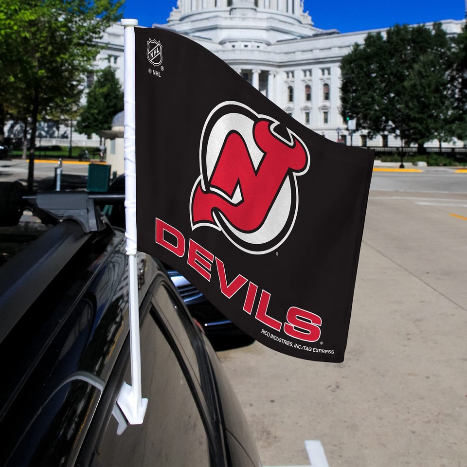 NHL New Jersey Devils Car Flag with included Pole 16 x 19.5-" | eBay