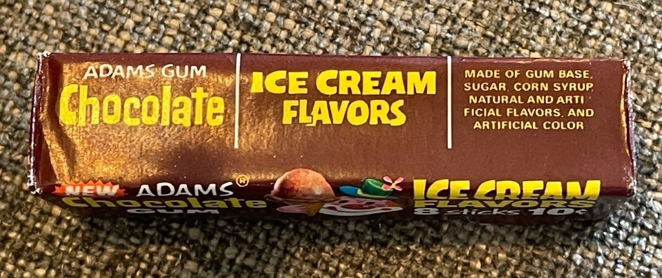 Vintage 1960’s -70’s ADAMS ICE CREAM FLAVORS CHOCOLATE GUM PACK ...
