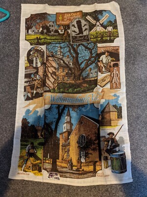 Williamsburg Virginia Tea Towel Vintage Linen USA Kitchen Kitch kaydee ...