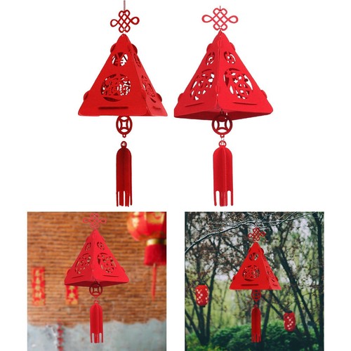 Triangular Felt Chinese Lantern, 3D Lantern, Lucky Red Lantern ...