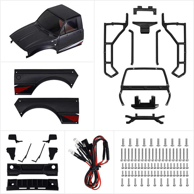 INJORA IR60 Pickup Hard Body Shell with Bed Rack for 1/18 TRX4M ...