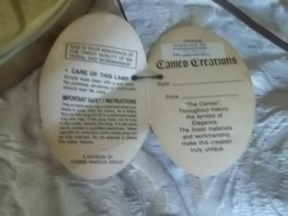 Vintage Calla Lily Blue Flower Table Lamp Cameo Creations Harris Marcus ...