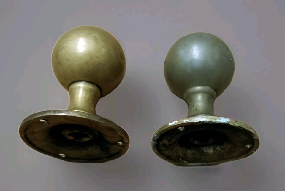 Antique Reclaimed Solid Brass Round Ball Door Knob | eBay